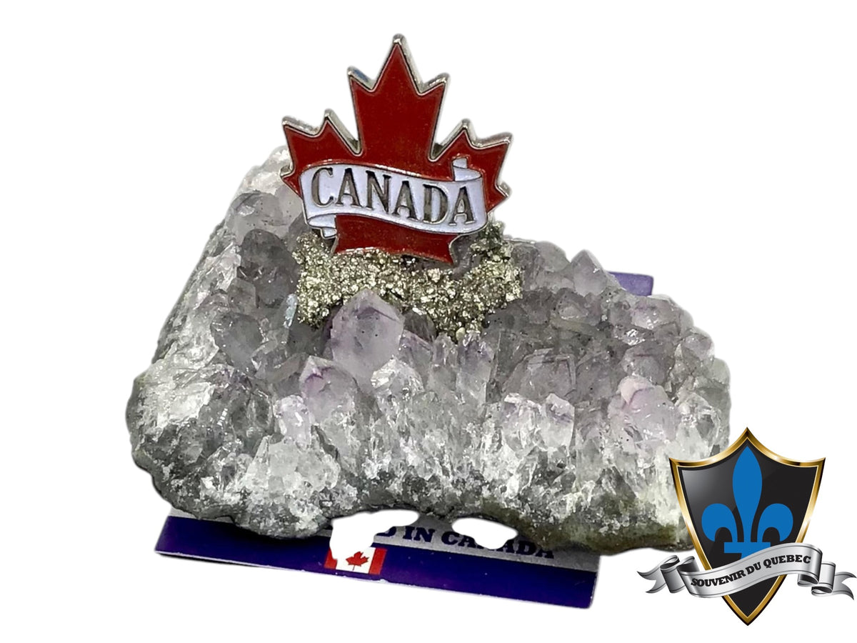 Canadian Maple leaf AMETHYST FIGURINE GOOD LUCK. – Souvenir Du Quebec