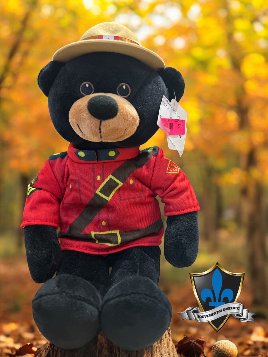 Canadian Black Bear 11' RCMP plush. – Souvenir Du Quebec