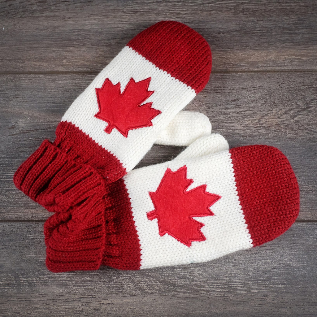 CANADA MAPLE LEAF Mittens. – Souvenir Du Quebec