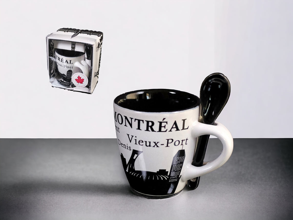 Montreal expresso MUG WITH SPOON boxed. – Souvenir Du Quebec