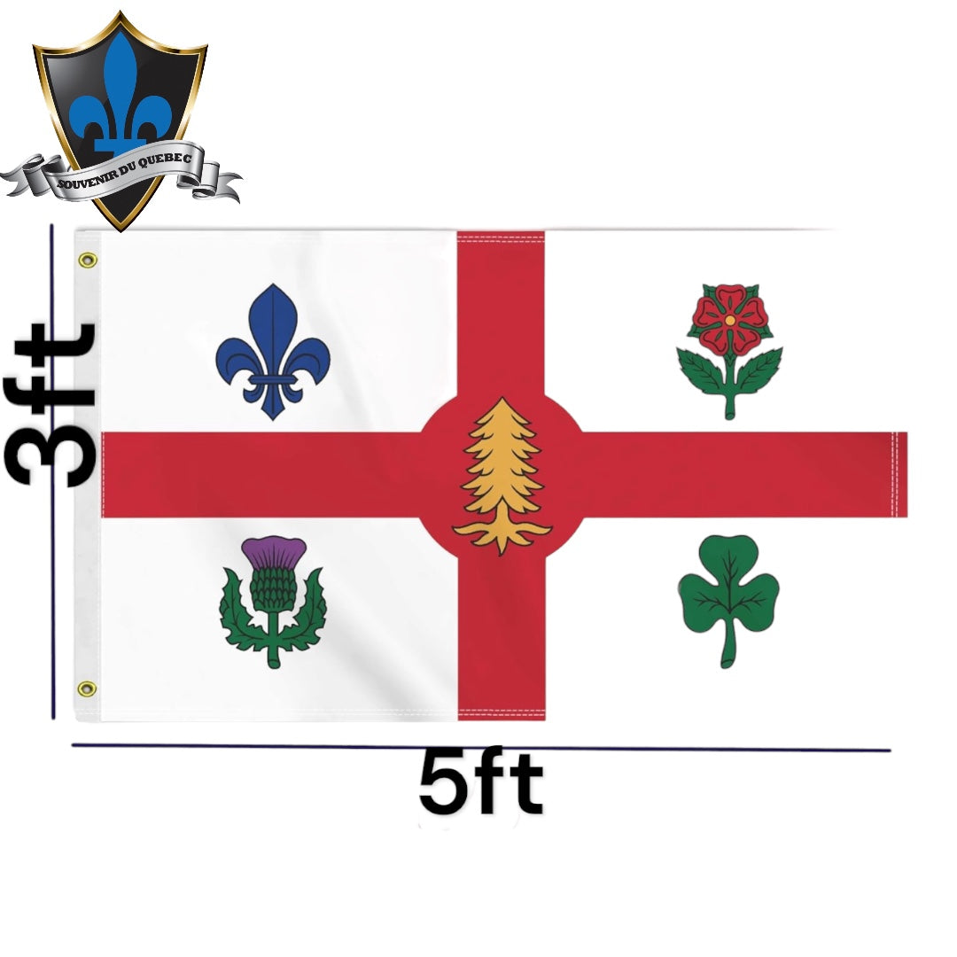 Montreal flag for display inside or outside. – Souvenir Du Quebec