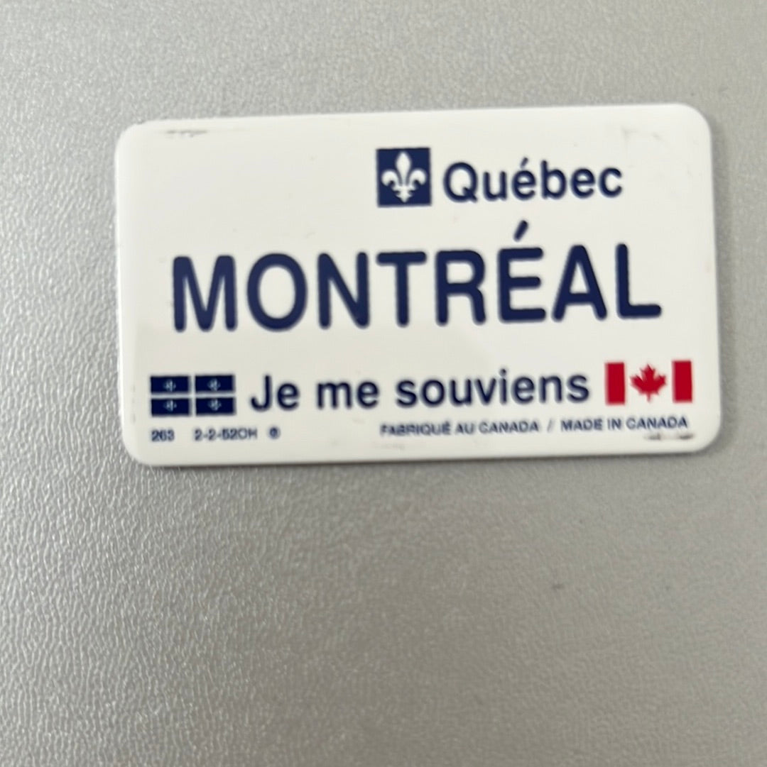 Montreal license plate magnet – Souvenir Du Quebec